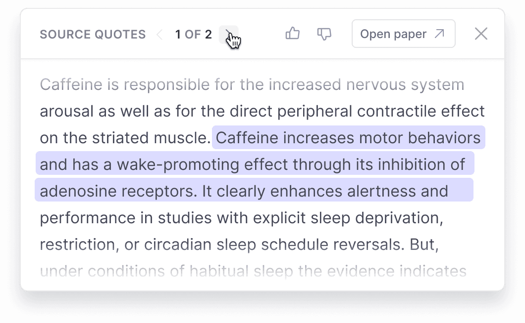 Interface for asking a question